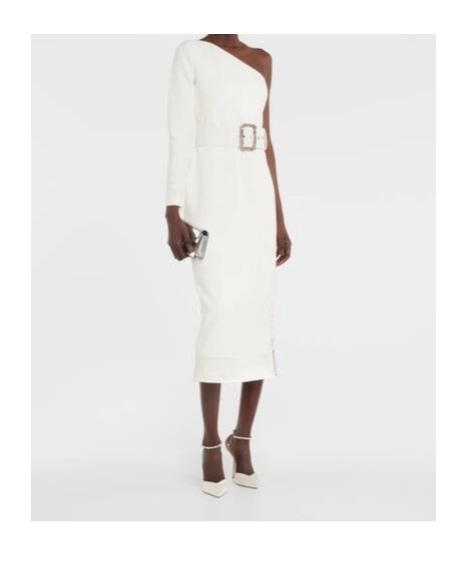 SAFIYAA LONDON Asymmetrical Crêpe Midi Dress