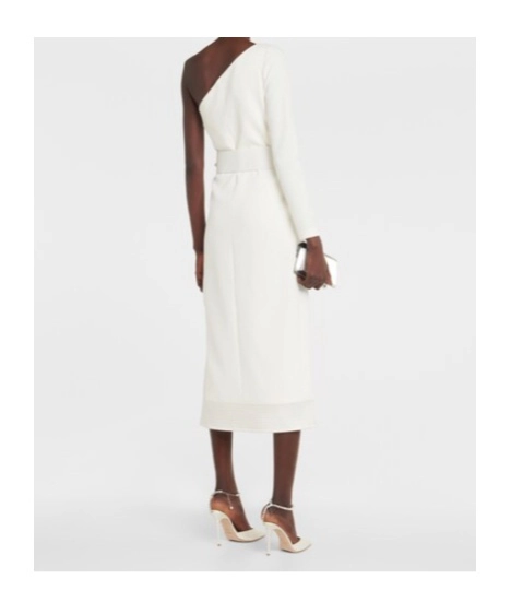 SAFIYAA LONDON Asymmetrical Crêpe Midi Dress