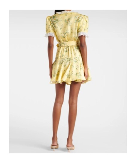 RODARTE Yellow Floral Print Minidress