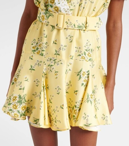 RODARTE Yellow Floral Print Minidress