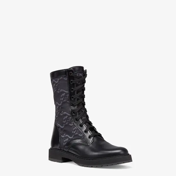 Fendi Logo-debossed Combat Boots