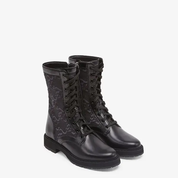 Fendi Logo-debossed Combat Boots