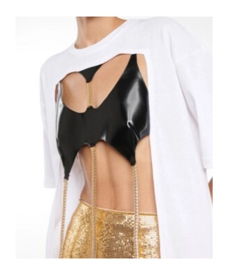 CHRISTOPHER KANE Embellished Cotton T-shirt - Black