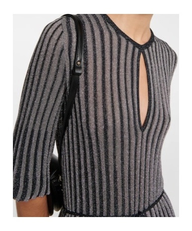 Stella McCartney Knit Midi Dress With Keyhole Neckline And Pleated Skirt