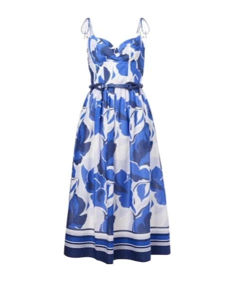 Rebecca Vallance Paros Floral Cotton Midi Dress - Blue