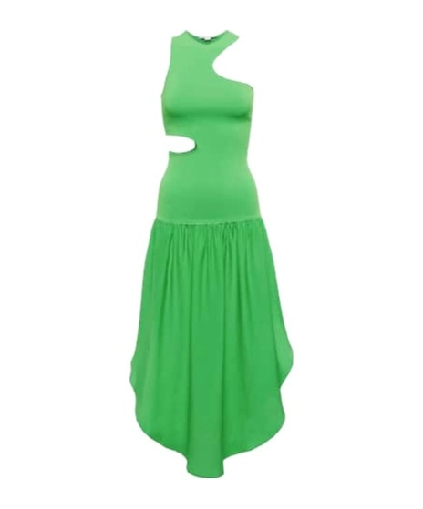 Stella McCartney Asymmetric Cutout Midi Dress