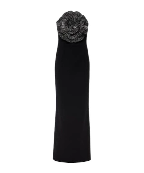 Rebecca Vallance Lumi Floral-appliqué Gown - Black