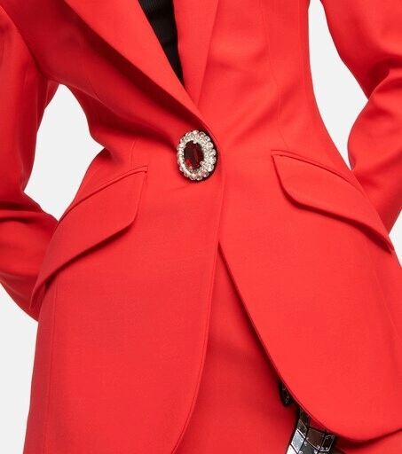 David Koma Embellished Virgin Wool Blazer