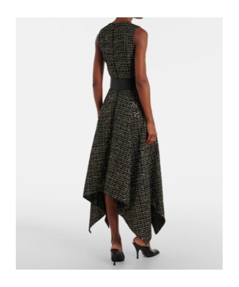 SAFIYAA LONDON Okimi Sequined Tweed Midi Dress