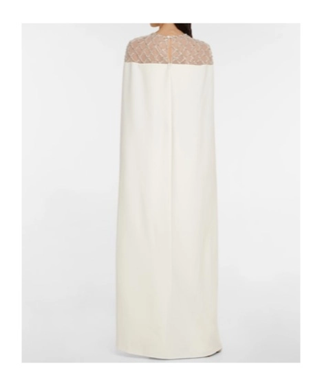 SAFIYAA LONDON Bridal Embellished Crepe Cape Gown