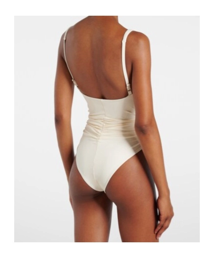 Magda Butrym Floral-appliqué Ruched Swimsuit