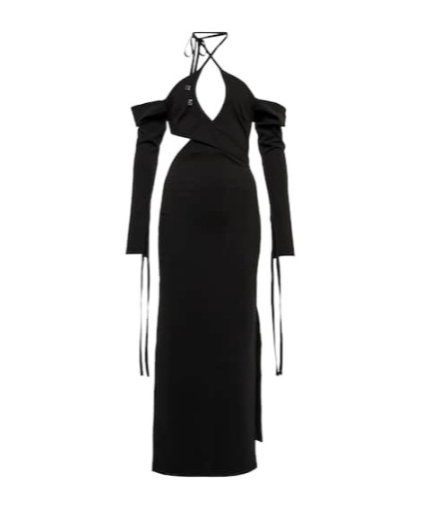 Attico Greta Off-shoulder Halterneck Dress
