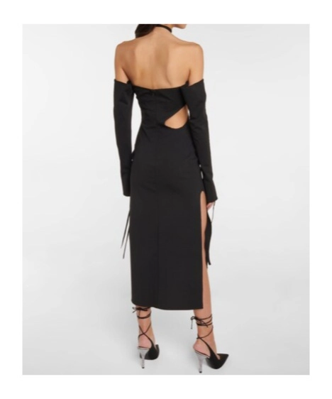 Attico Greta Off-shoulder Halterneck Dress