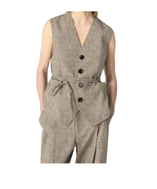 Bottega Veneta Fleck Viscose Gilet - Nude