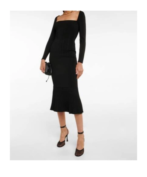 Galvan Atalanta Ribbed-knit Midi Dress