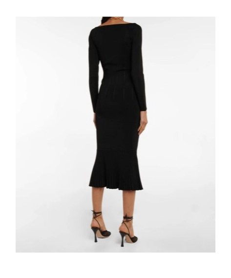 Galvan Atalanta Ribbed-knit Midi Dress