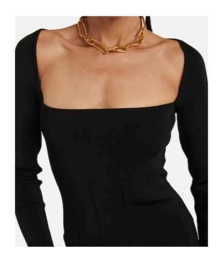 Galvan Atalanta Ribbed-knit Midi Dress