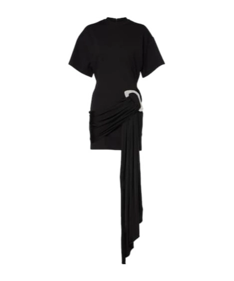 David Koma Embellished Draped Jersey Minidress - Black