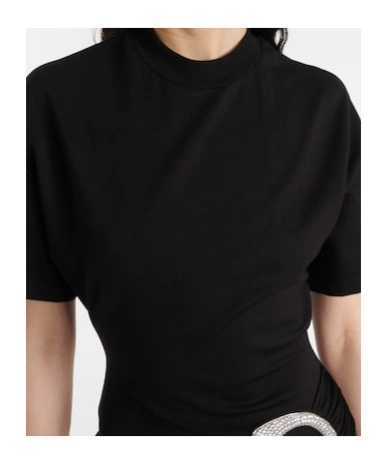 David Koma Embellished Draped Jersey Minidress