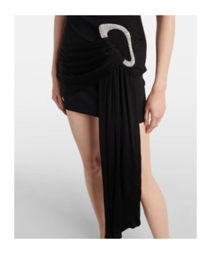 David Koma Embellished Draped Jersey Minidress