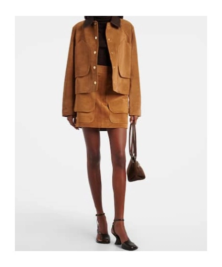 Veronica Beard Norwood Suede Miniskirt
