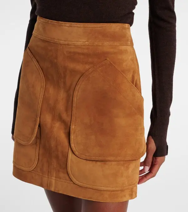 Veronica Beard Norwood Suede Miniskirt