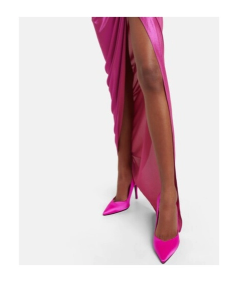 Attico Halterneck Lame Maxi Dress