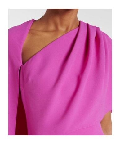SAFIYAA LONDON Contessa Asymmetric Gown With Cape Effect