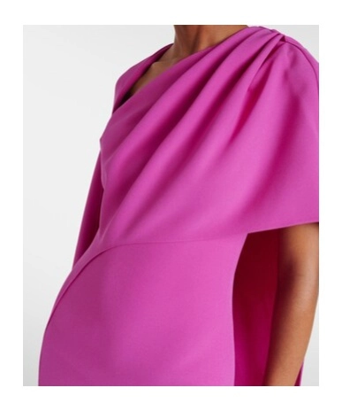 SAFIYAA LONDON Contessa Asymmetric Gown With Cape Effect