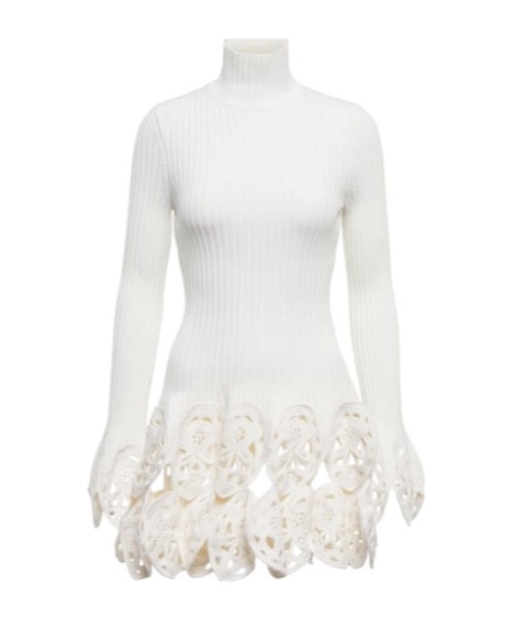 Rabanne Crochet-trimmed Wool-blend Top - White