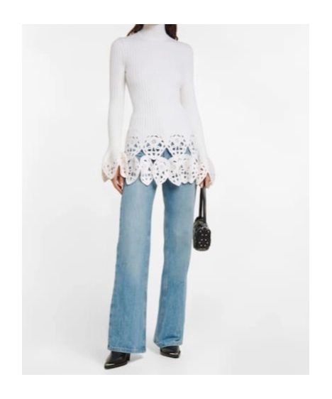 Rabanne Crochet-trimmed Wool-blend Top