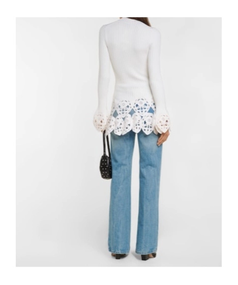 Rabanne Crochet-trimmed Wool-blend Top