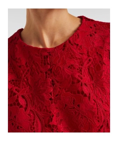 Monique Lhuillier Belted Lace Midi Dress