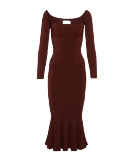 Galvan Atalanta Ribbed-knit Midi Dress