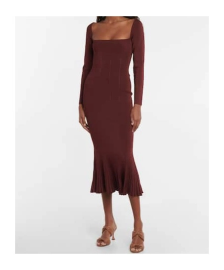 Galvan Atalanta Ribbed-knit Midi Dress
