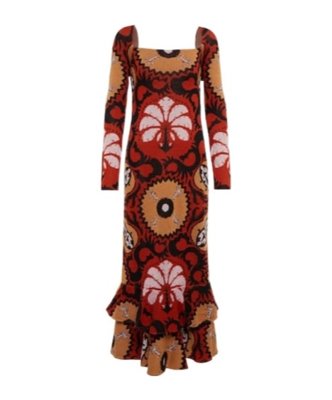 Johanna Ortiz Artful Dream Cotton Midi Dress - Brown
