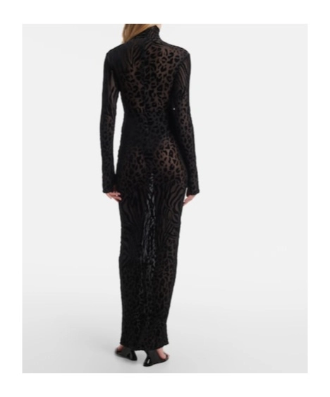 Alex Perry Sheer Animal-print Devoré Maxi Dress