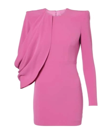 Alex Perry Caped Asymmetric Crepe Minidress