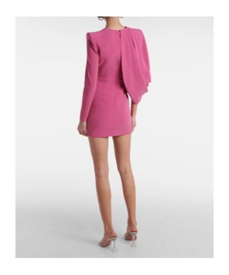 Alex Perry Caped Asymmetric Crepe Minidress