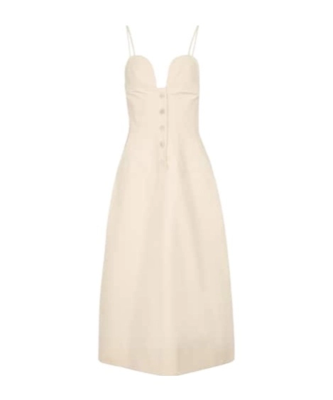 JIL SANDER Cotton Poplin Midi Dress - Nude
