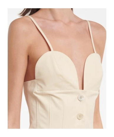 JIL SANDER Cotton Poplin Sweetheart Bodice Midi Dress