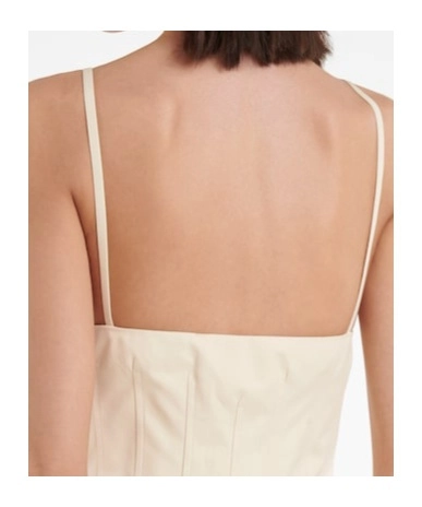 JIL SANDER Cotton Poplin Sweetheart Bodice Midi Dress