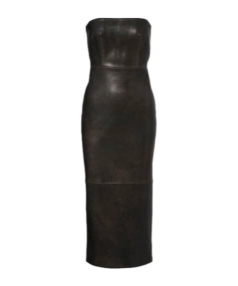Alex Perry Leather Midi Dress