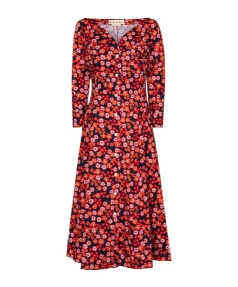 Marni Floral Cotton Midi Dress
