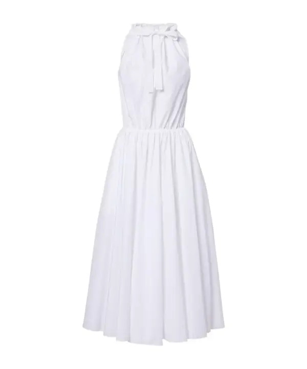 PATOU Gathered Cotton Midi Dress