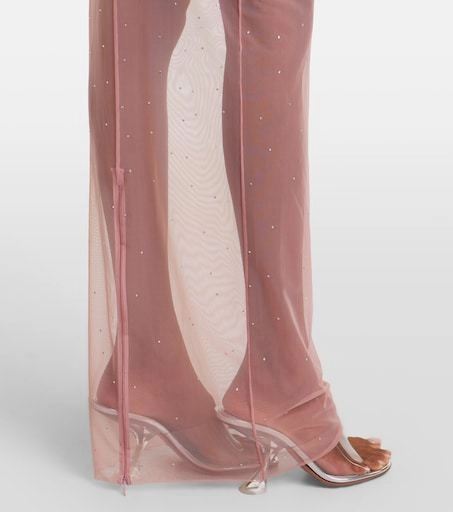 Alex Perry Embellished Mesh Maxi Dress - Pink