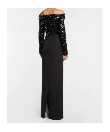 SAFIYAA LONDON Liza Sequined Crêpe Gown