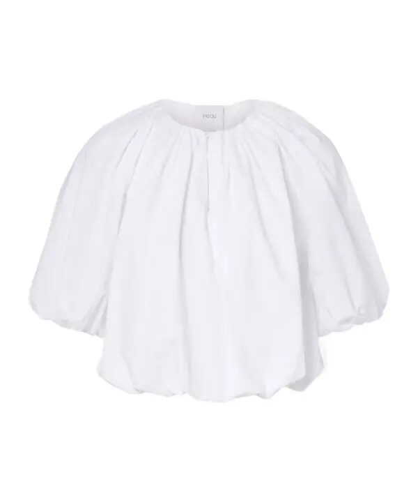 PATOU Gathered Cotton Top - White