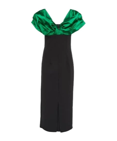 SAFIYAA LONDON Diane Satin-trimmed Midi Dress