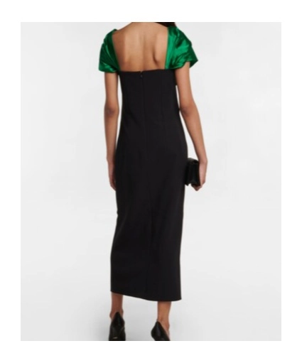 SAFIYAA LONDON Diane Satin-trimmed Midi Dress